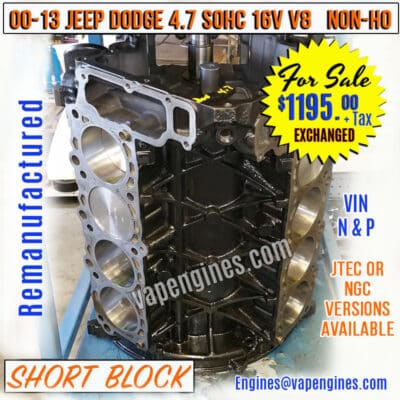 Remanufactured 81-95 Toyota 22R 2.4L Short Block Engine for Sale