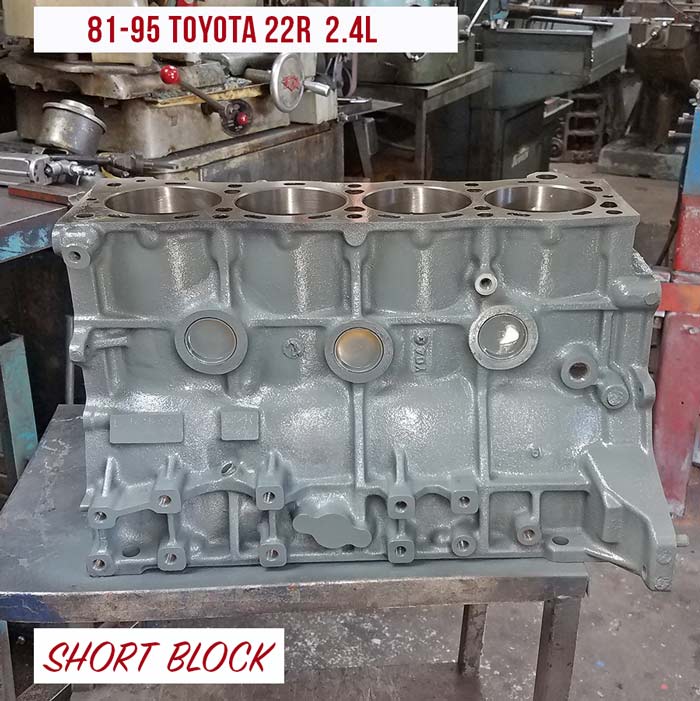 Remanufactured 81-95 Toyota 22R 2.4L Short Block Engine for Sale