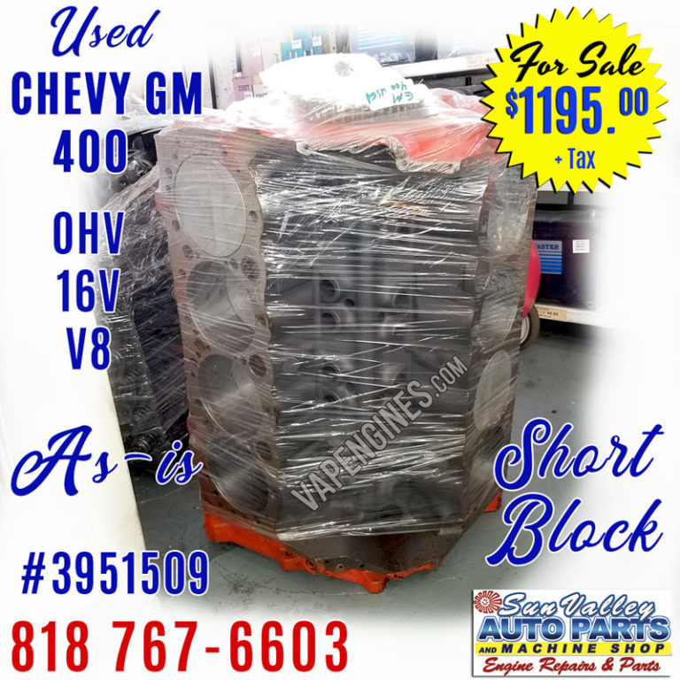Used Overhauled GM Chevy 400 Short Block Engine - For Sale