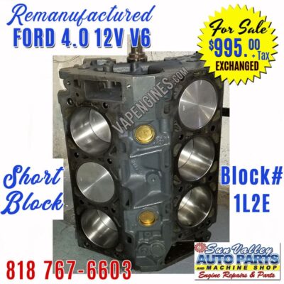 Remanufactured Toyota 20R Short Block Engine for Sale.