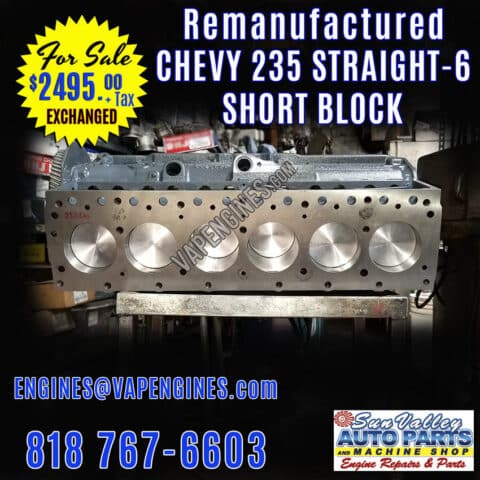 Remanufactured GM Chevy 235 Short Block Engine Sale | Engine Builder ...