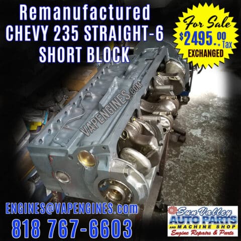 Remanufactured GM Chevy 235 Short Block Engine Sale | Engine Builder ...