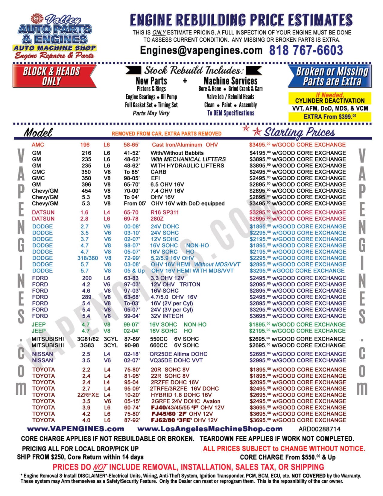 Engines - Engine Rebuilder Service Auto Machine Shop in Los Angeles